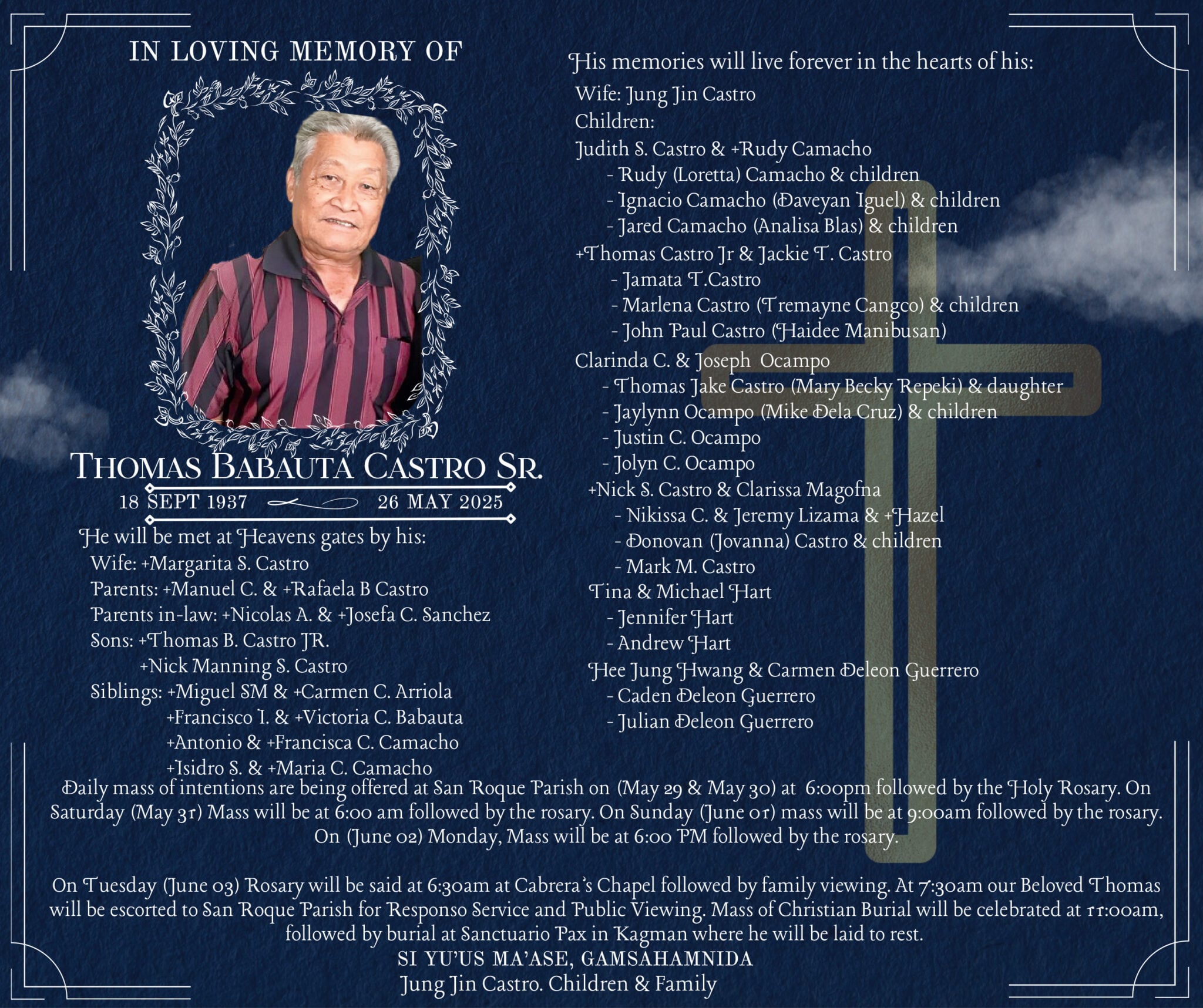 †Thomas Babauta Castro Sr. - Marianas Variety News & Views