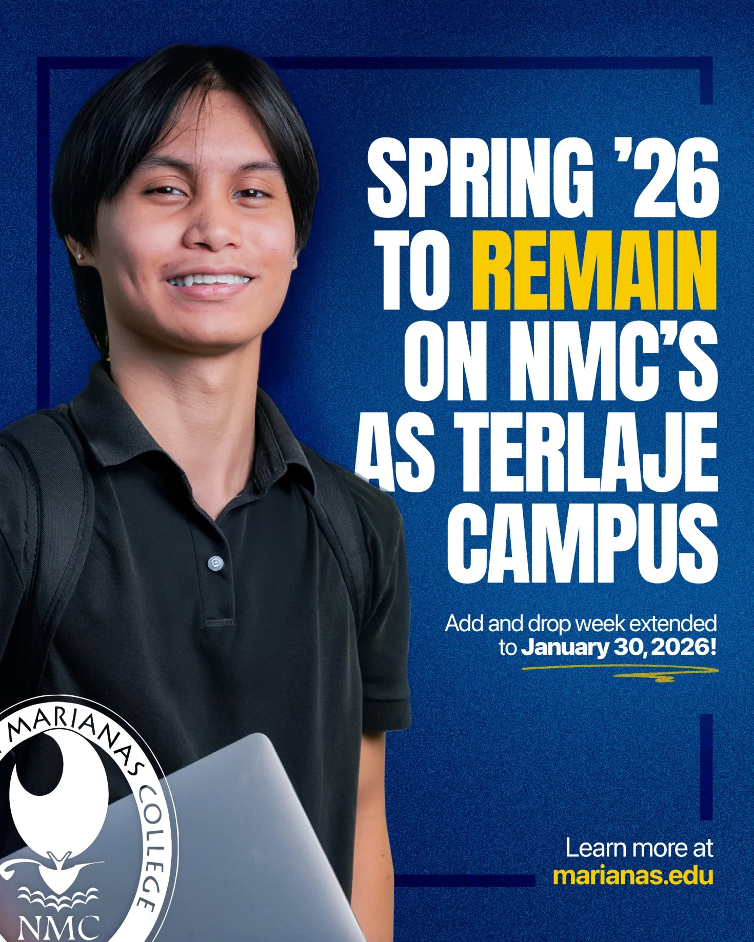 NMC Spring 2026 classes to stay on the As Terlaje campus; add/drop ...