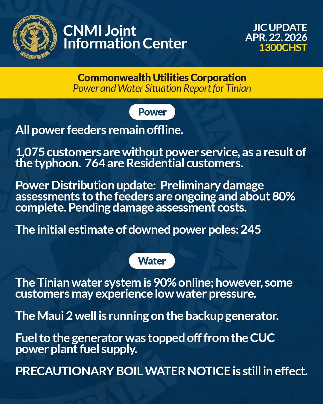 Saipan still in the dark; water and power recovery lags after Sinlaku ...