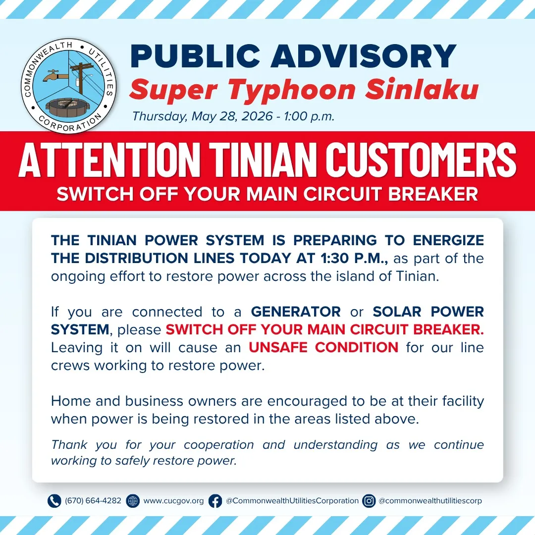 Attention Tinian residents - Marianas Variety News & Views