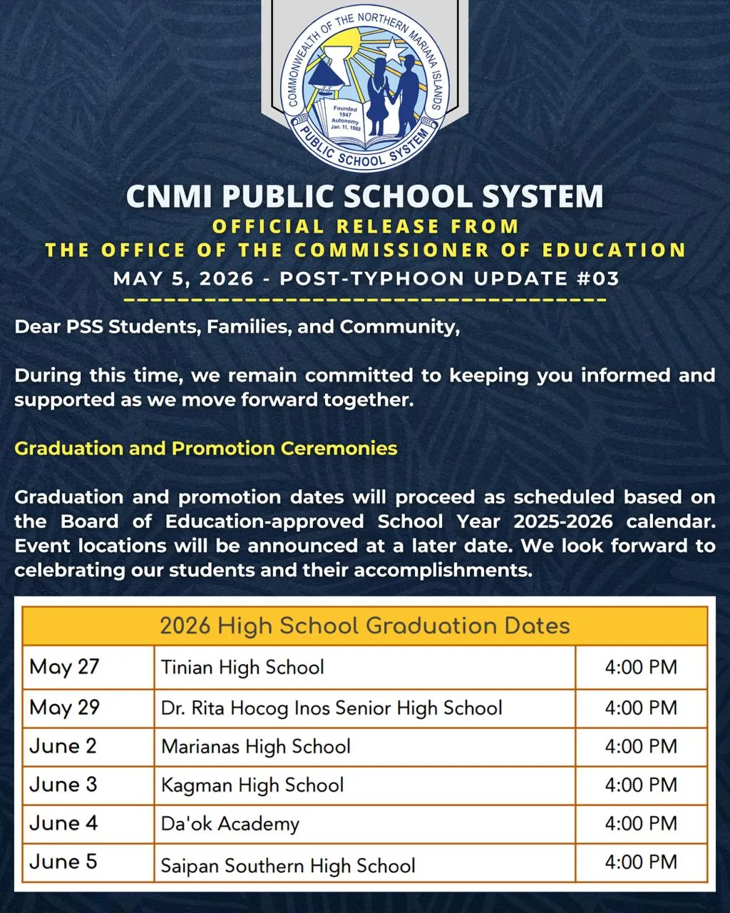 PSS graduation and promotion ceremonies - Marianas Variety News & Views