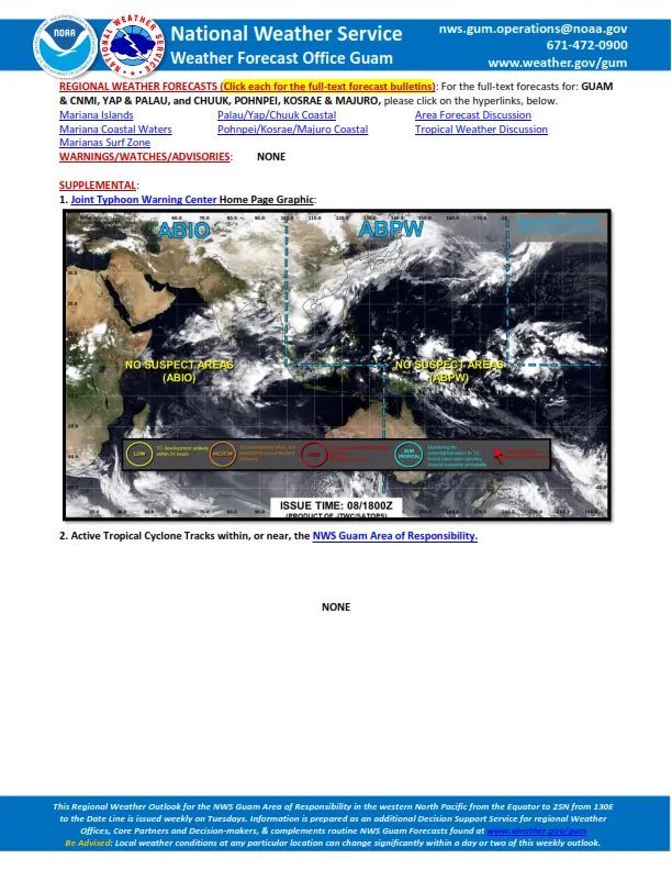 Weekly regional weather outlook - Marianas Variety News & Views