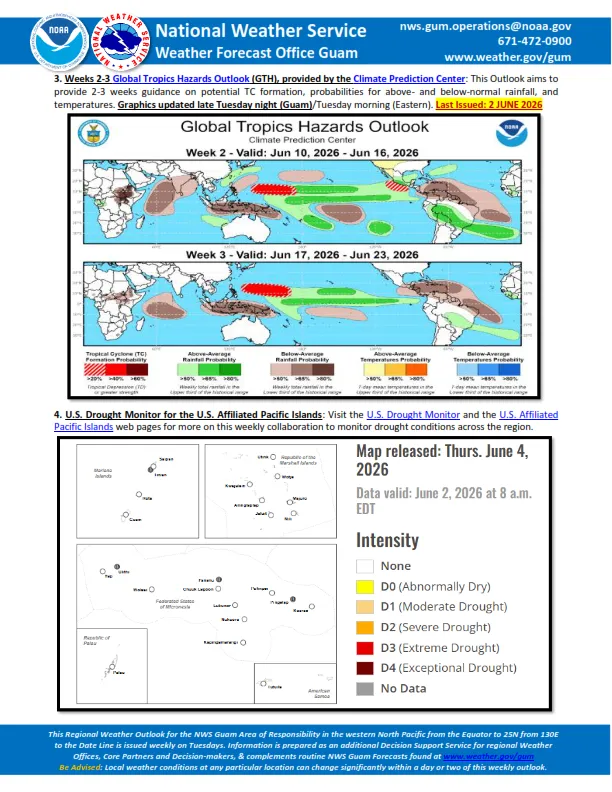 Weekly regional weather outlook - Marianas Variety News & Views